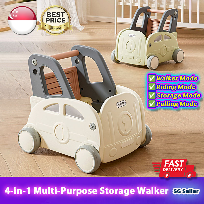 【SG Ready Stock】4-in-1 Multi-Purpose Baby Storage Walker/Push Cart Wit ...